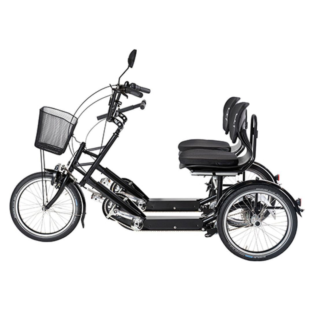 Trehjulet elcykel til to personer